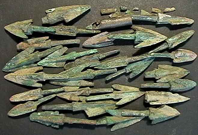 Ancient Chinese bronze arrowheads